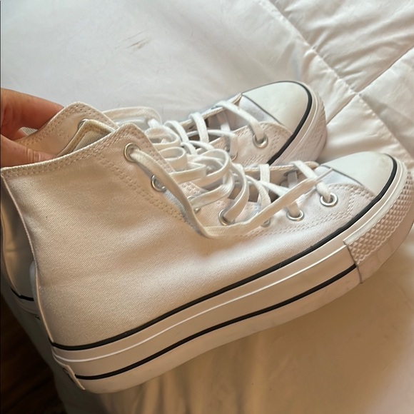 Converse | Shoes | Converse White Hightop Sneakers With Canvas Upper ...